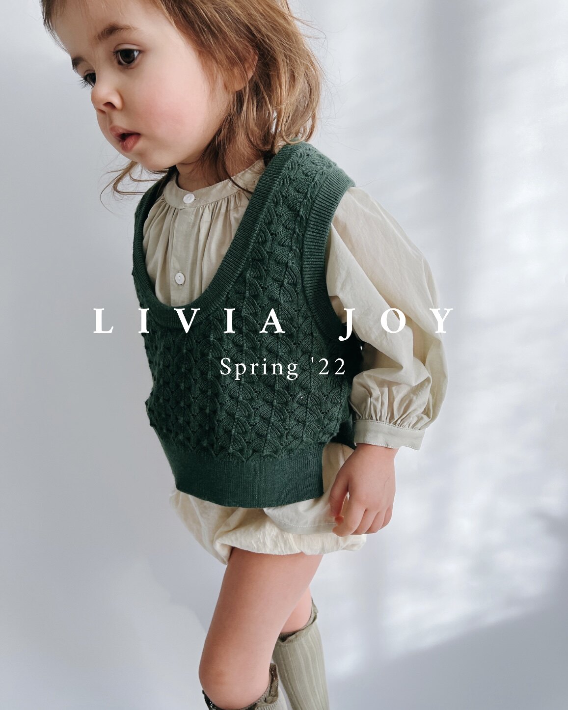 Livia Joy春款深U领纯棉针织毛衣马甲背心男童女童儿童_虎窝淘