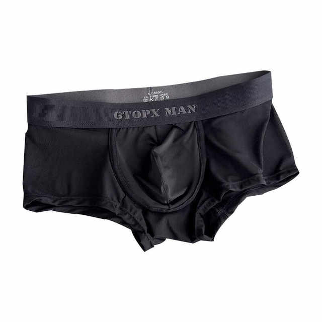 Boxer Briefs Men's Half Mesh Ice Silk U-convex Low Waist Thin ...