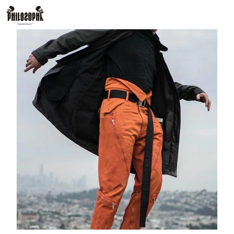 CHAUNK先锋暗黑复古JULIUS风格立体袋炮弹裤春夏小脚长裤工装裤男_虎窝淘