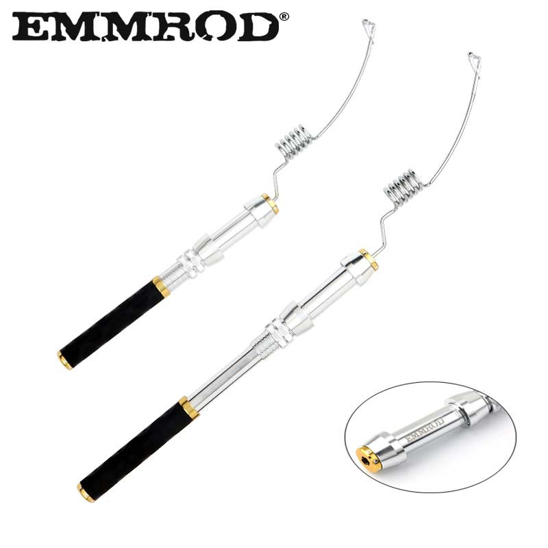EMMROD迷你便携金属超短钓鱼竿弹力竿冰钓竿筏钓杆路亚船钓竿IZ-L_虎窝淘