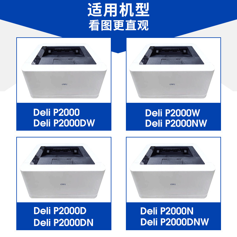 适用得力m2000dw硒鼓T1 T2打印机m2500d m2020w P2500dn粉盒P2020dnw墨盒p2000dw dn adw ...