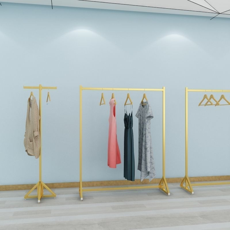 服装店展示架服装架铁艺衣架子落地式货架衣服架子挂衣架衣服挂架_虎窝淘