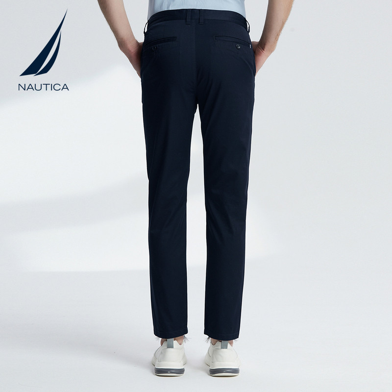 NAUTICA/诺帝卡男装春秋柔软透气弹力通勤直筒商务休闲裤PO2241_虎窝淘
