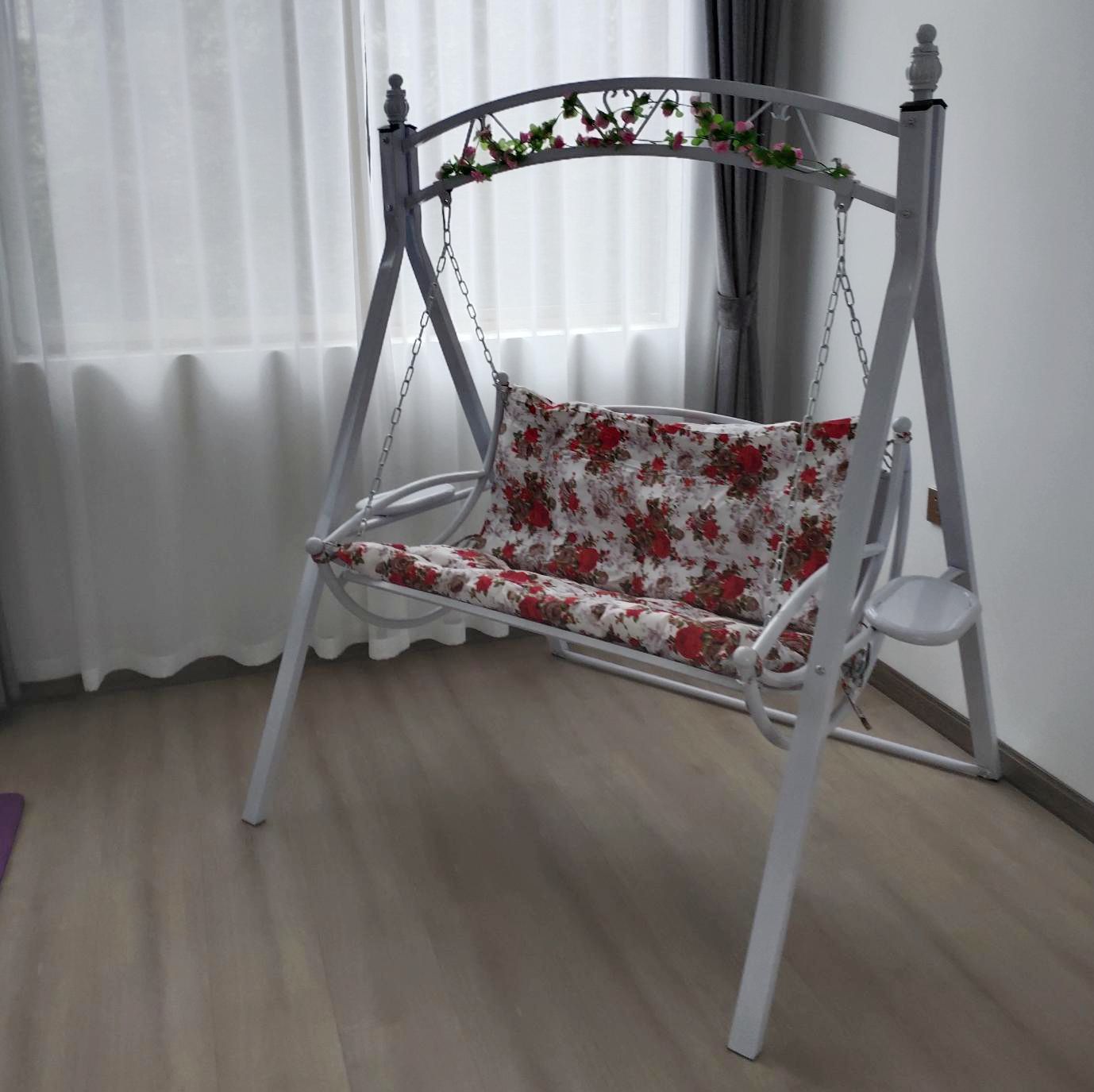 户外秋千双人摇椅吊篮庭院阳台家用儿童吊椅铁艺藤编秋千成人吊床_虎窝淘