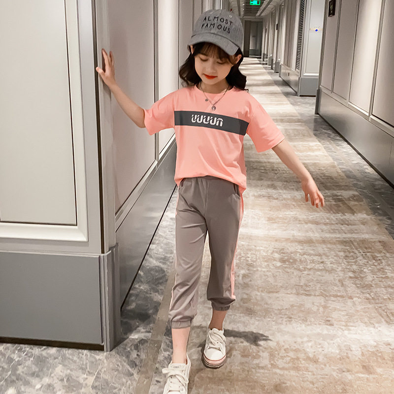 女童夏装套装2023年新款韩版儿童装洋气网红12岁女孩夏季运动大童_虎窝淘