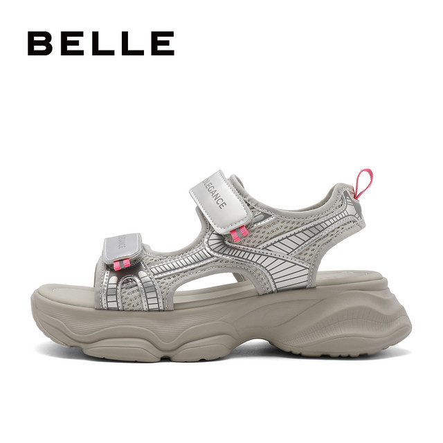Belle women's shoes thick soles of magic stick shoe silver daddy sports ...