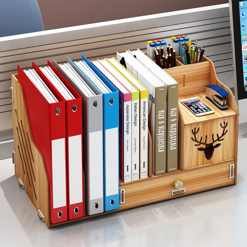 多层办公室桌面文件夹收纳盒神器文具用品a4纸桌上多功能置物架_虎窝淘