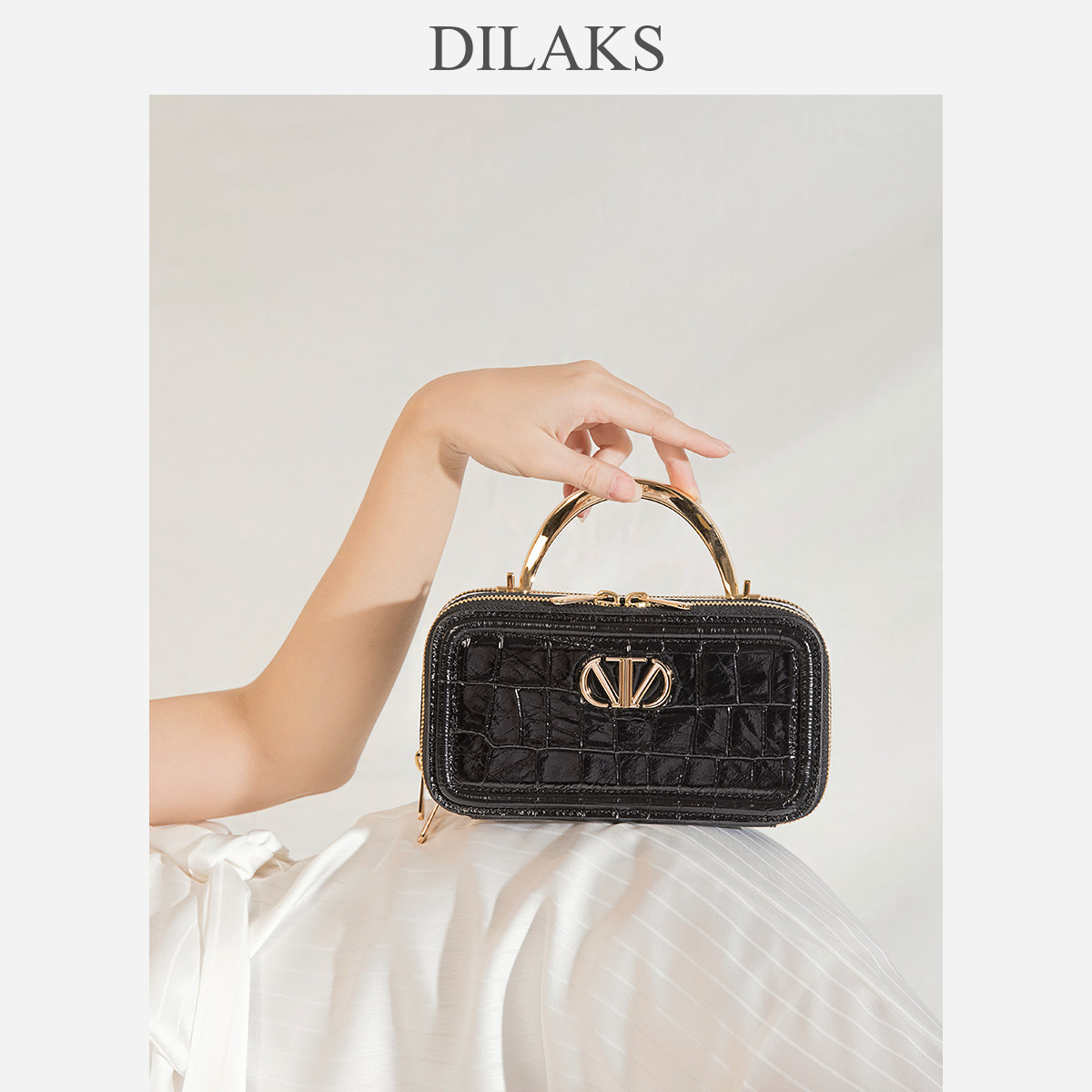 DILAKS迪莱克丝真皮女包2023新款包包小方包手机包斜挎包女盒子包_虎窝淘