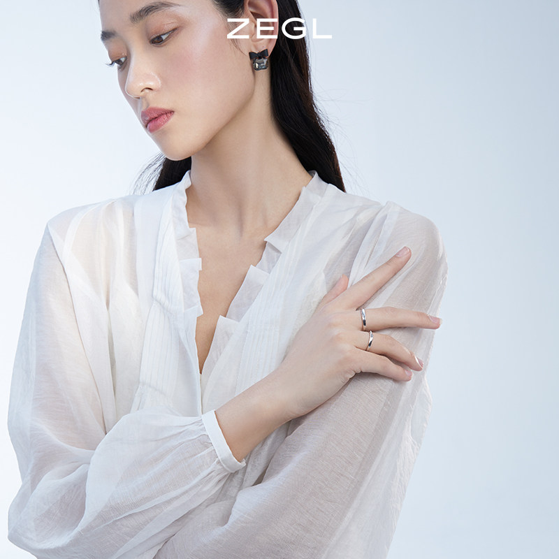 ZEGL莫比乌斯环情侣一对戒女925纯银戒指情人节生日520礼物送女友_虎窝淘