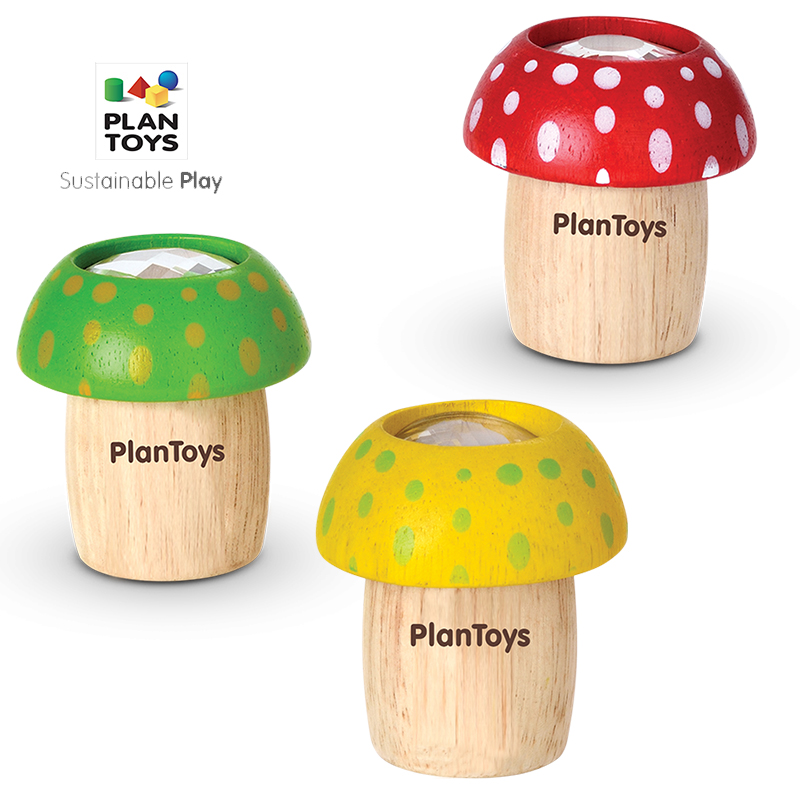 泰国Plantoys蘑菇万花筒4317宝宝科学探索多棱镜儿童趣味观察玩具_虎窝淘