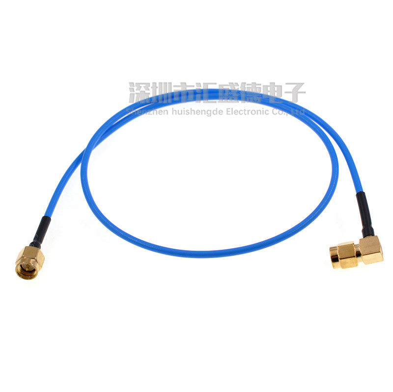 和彬 086蓝色半柔(RG405)射频连接线 SMA弯公转SMA公SMA-JW/SMA-J_虎窝淘