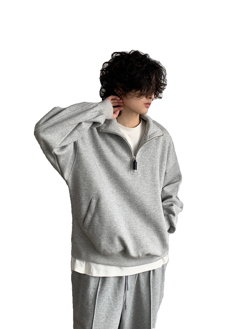 One-liner YICHEN half-zipper sweatshirt high-neck basic short inner top ...