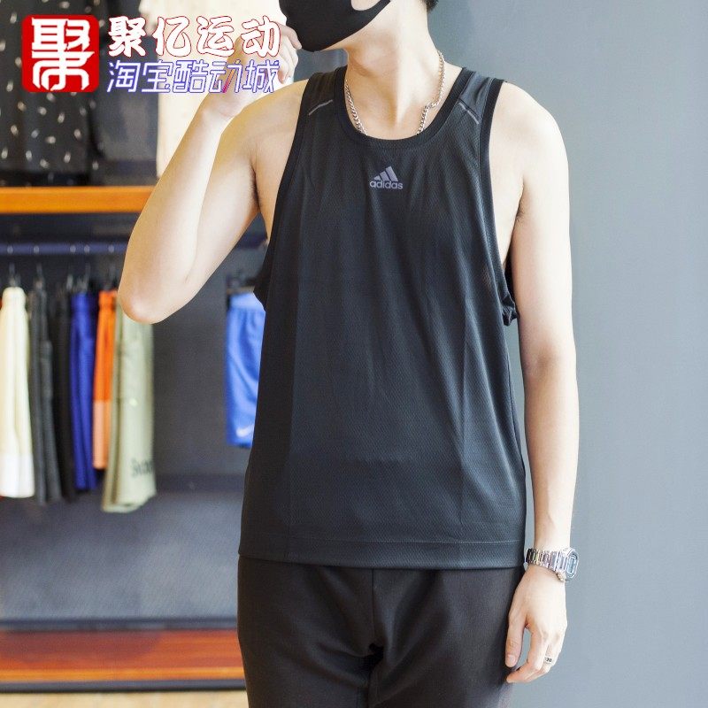 阿迪达斯背心男2022秋款跑步训练速干透气运动休闲无袖T恤 HP1757_虎窝淘