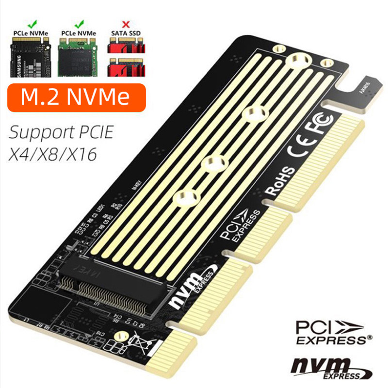 M.2 nvme转pci-e3.0转接卡X4/X8/X16高速扩展卡转换卡m2固态硬盘pcie转接板台式机电脑通用轻松扩展SSD 2280_虎窝淘