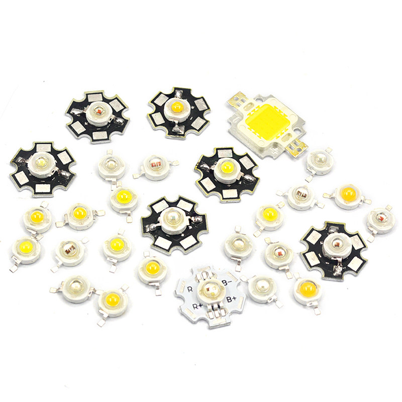 高亮大功率1W3W5W发光二极管小LED灯珠粒手电筒灯珠强光正白蓝光_虎窝淘