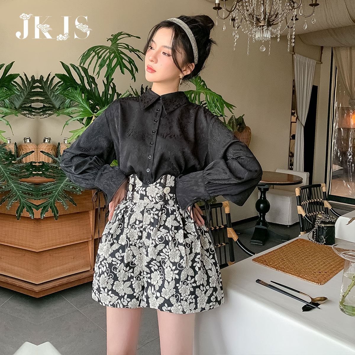 JKJS高腰短裤女小个子外穿春秋2023年新款休闲阔腿裤子a字短裤_虎窝淘