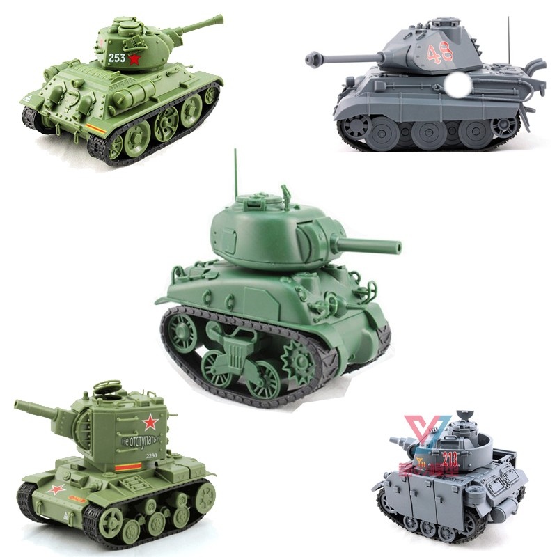 MENG坦克Q版免胶拼装模型谢尔曼虎王 kv2三号t34坦克保时捷黑豹_虎窝淘