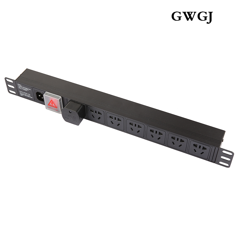 PDU机柜电源插座1U19英寸6位10A带双断开关热拔插SPD浪涌模块排插_虎窝淘