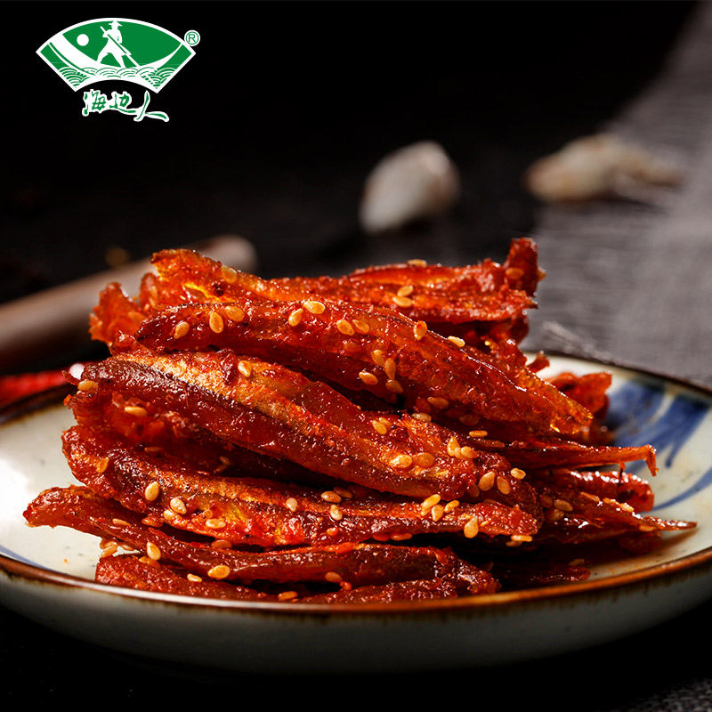 海边人香辣银鱼仔110g*3零食海鲜小吃青岛特产即食小鱼干小鱼仔_虎窝淘