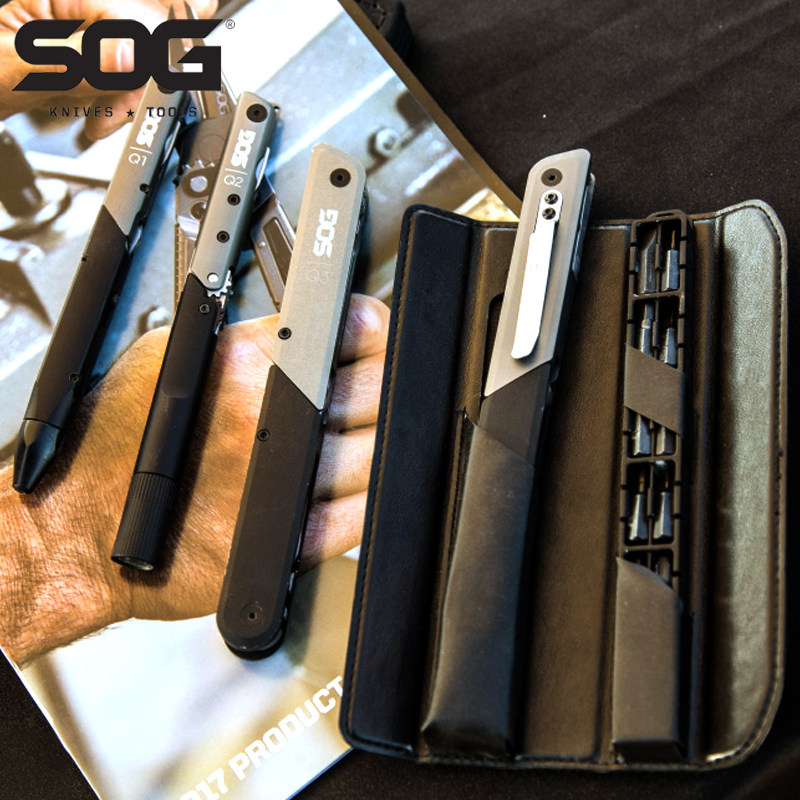 SOG索格Q1/Q2/Q3/Q4多功能战术笔应急随身便携工具钳折叠刀手电_虎窝淘