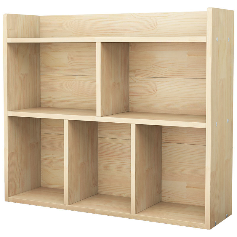 简易实木桌上书架学生儿童松木小书架家用小书柜收纳架多层置物架_虎窝淘