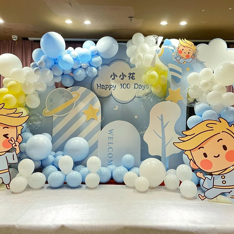 生日男宝宝一周岁宴布置KT板气球装饰背景墙女孩10岁场景布置_虎窝淘