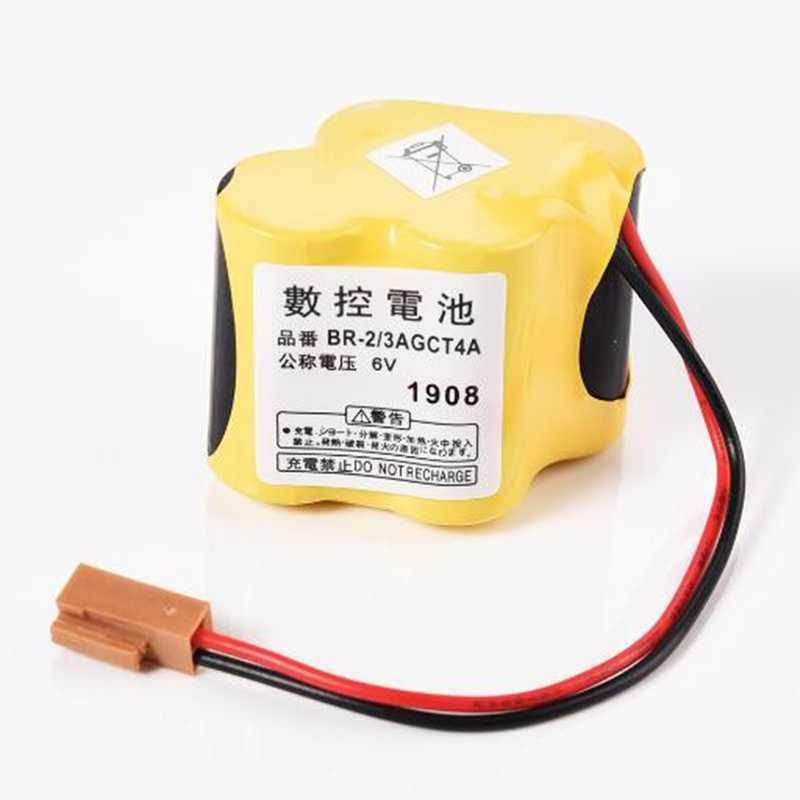 原装 BR-2/3AGCT4A 6V工控FANUC发那科锂电池棕色插头_虎窝淘