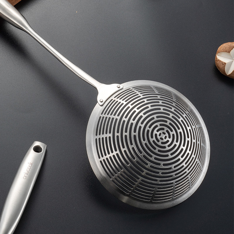 onlycook 304不锈钢漏勺家用滤勺厨房馄饨饺子捞面大勺子漏网笊篱_虎窝淘