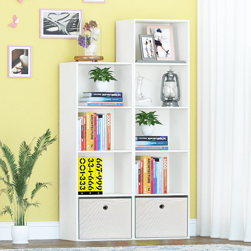 学生简易书柜小柜子储物柜落地格子柜自由组合多功能收纳柜置物柜_虎窝淘