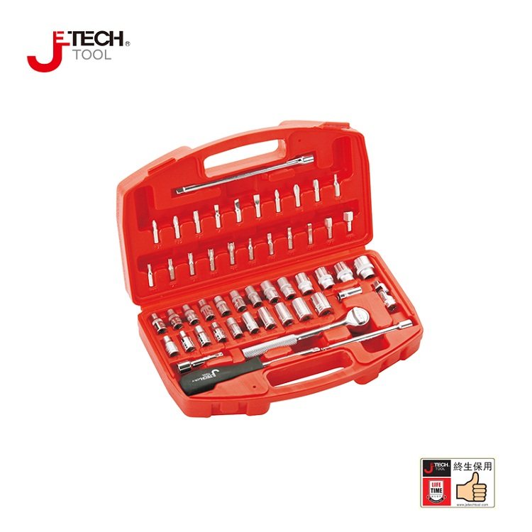Jetech捷科五金工具 3/8 1/4套筒套装79/51工具箱组套多规格可选_虎窝淘