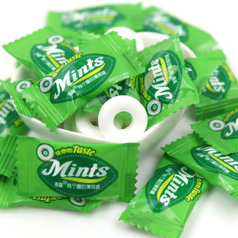澹叠有个圈的薄荷糖 5斤餐厅酒店企业清凉强劲饭店清口压片糖果_虎窝淘