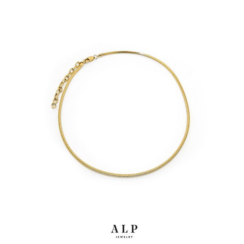 ALP JEWELRY金色刀片链蛇骨链项链简约高级感叠戴小众轻奢气质女_虎窝淘