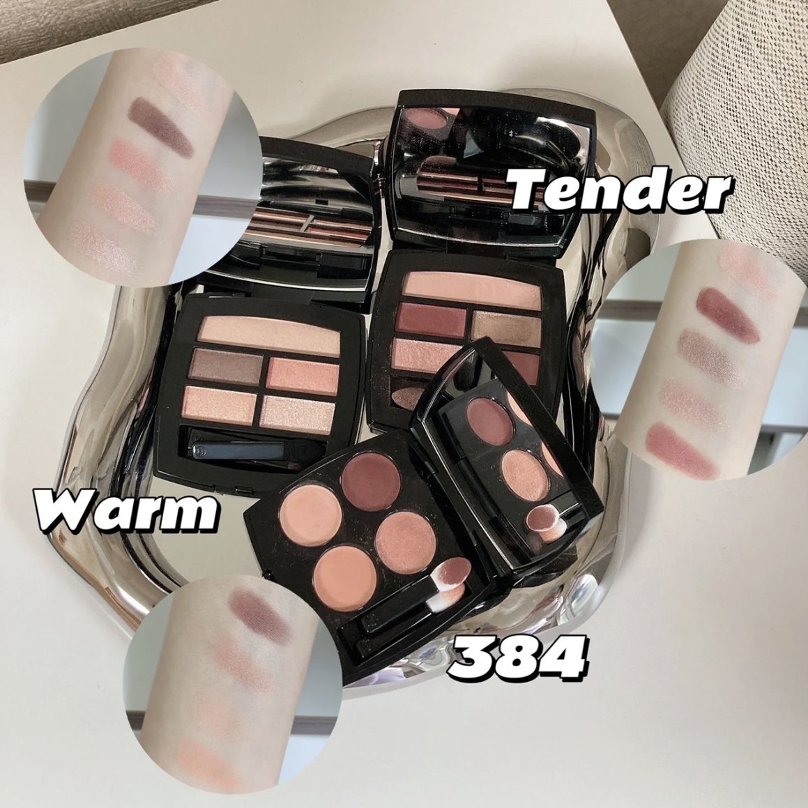 CHANEL香奈儿春季眼影盘Tender/Deep/cool四色水泥盘308 352 388_虎窝淘