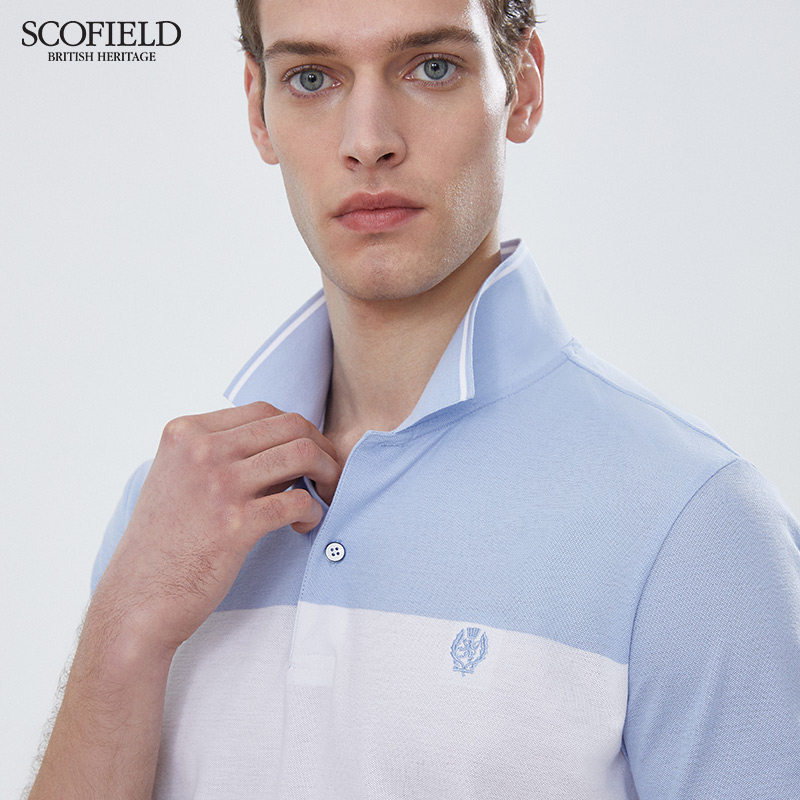 SCOFIELD商务都市polo衫男士短袖夏季薄休闲简约半袖潮条纹polo_虎窝淘