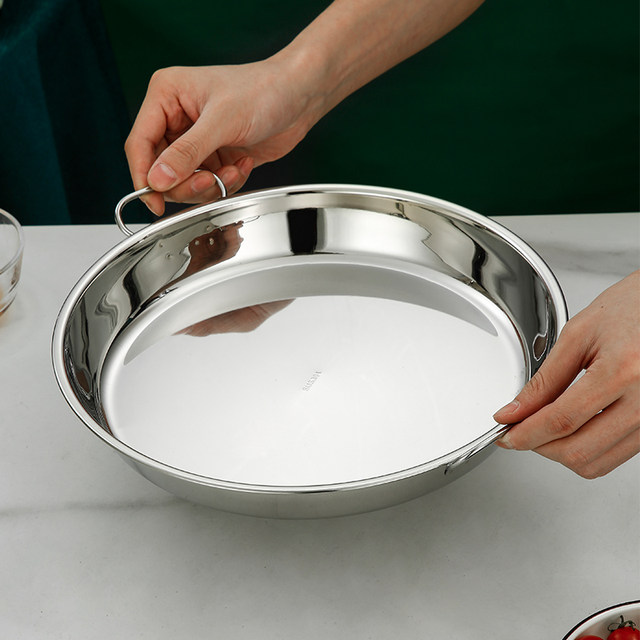 304 stainless steel discs with ears tray cake cake dish steamed rice ...