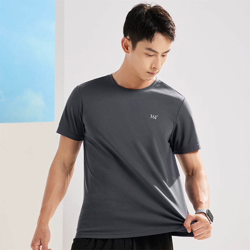 361男T恤套装2023夏季新款短t速干衣冰丝透气休闲跑步运动服短袖_虎窝淘