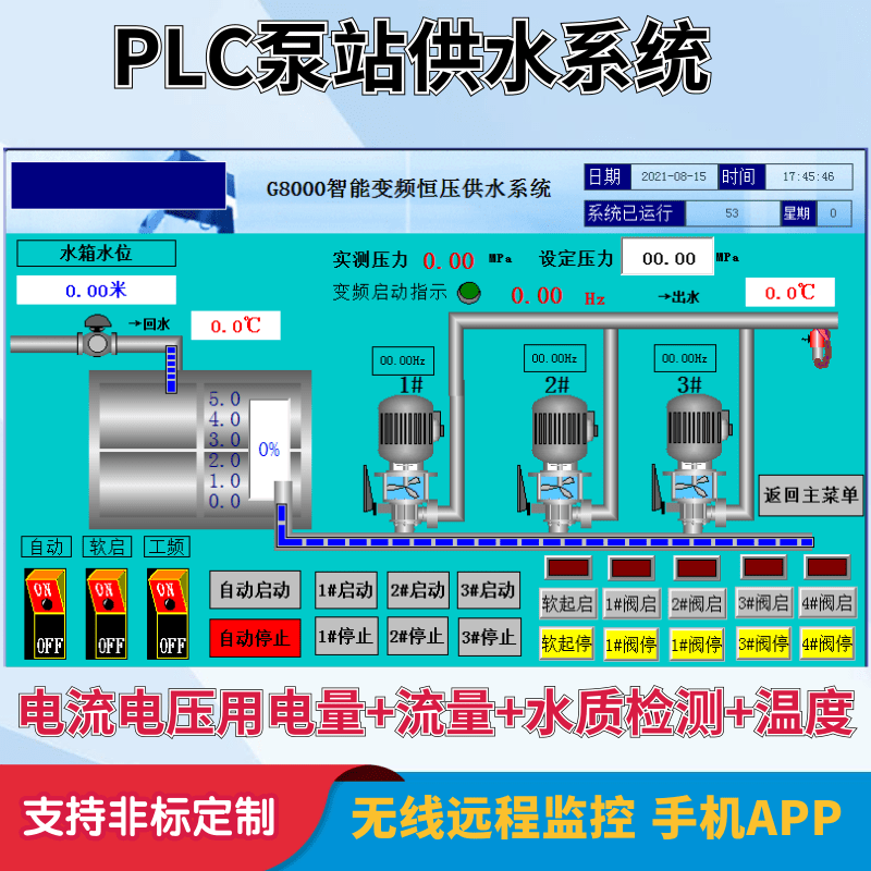 泵站水源井GPRS PLC APP远程监控系统无负压变频恒压供水控制器_虎窝淘