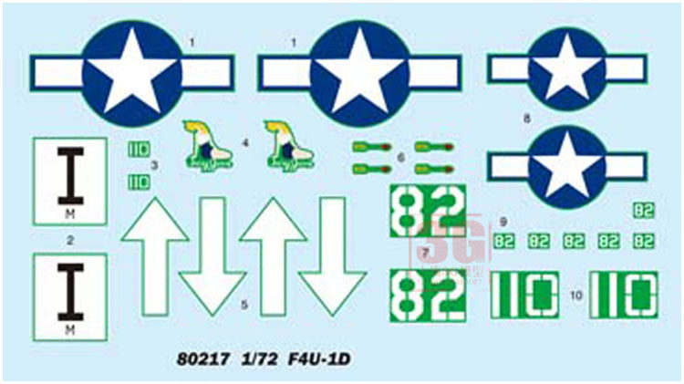 3G模型小号手拼装飞机 80217 F4U-1D海盗战斗机 1/72_虎窝淘