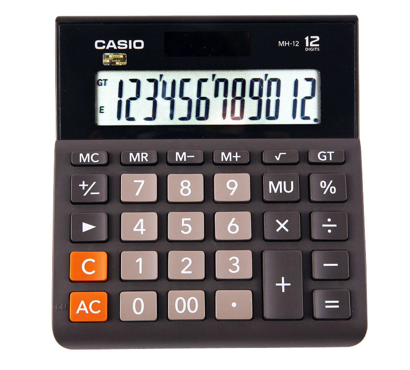 正品Casio卡西欧MH-12双重电源计算器12位数财务办公计算机包邮_虎窝淘