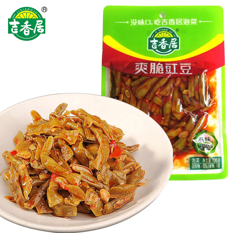 吉香居下饭菜106g袋装榨菜木耳开味菜麻辣三丝萝卜干盐菜豇豆_虎窝淘