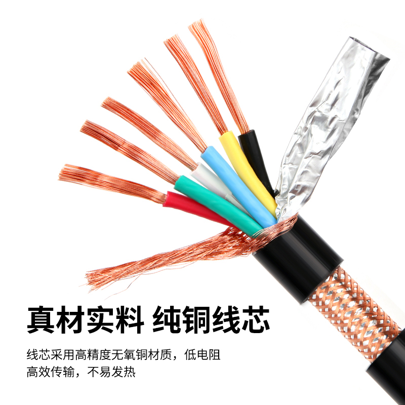 铜网铜芯rvvp屏蔽线6芯音频信号线六类通信智能自动化kvvrp控制线_虎窝淘