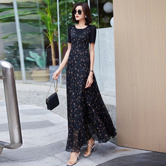 Fake two dresses unique new female Xia Da swing long models of slim ...