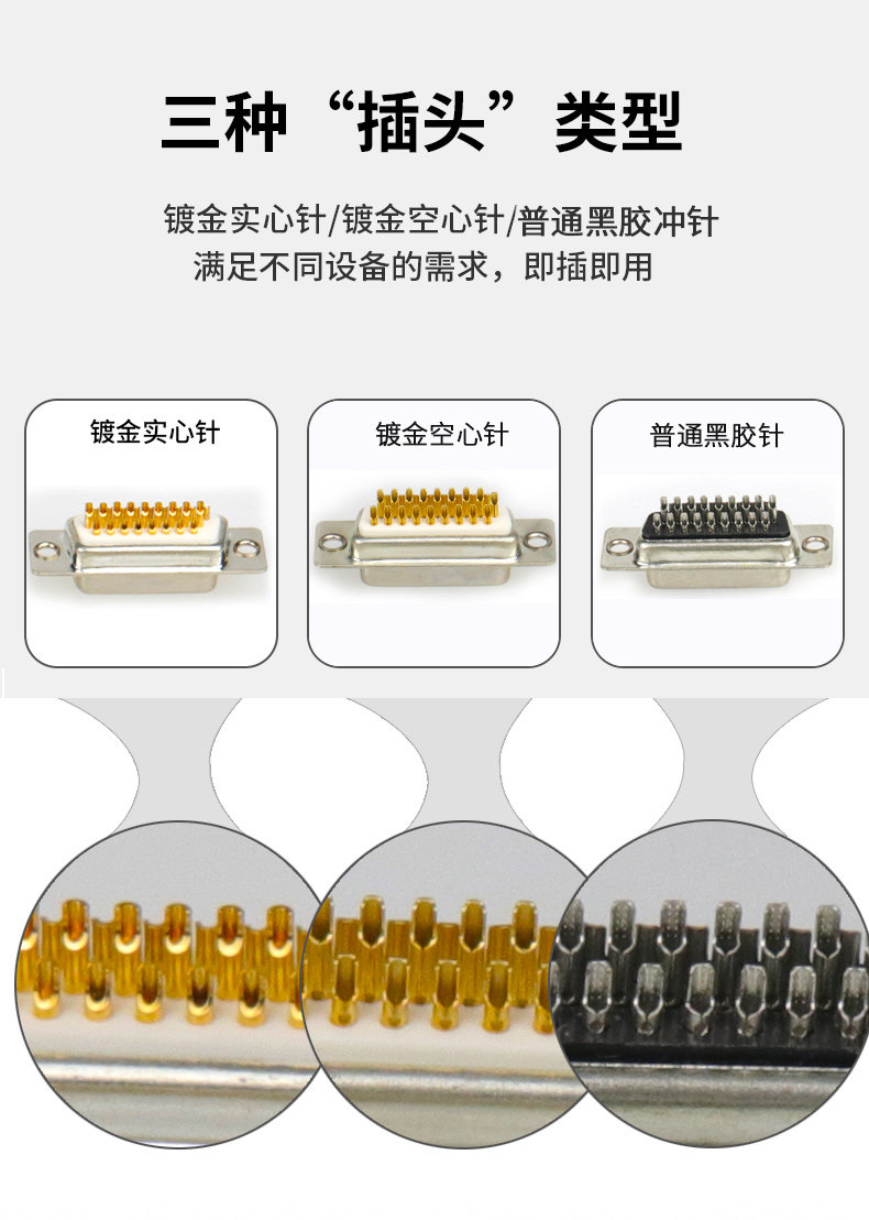 HDB26公头母头焊线式插头3排26针连接器串口接头26针塑料打胶壳_虎窝淘