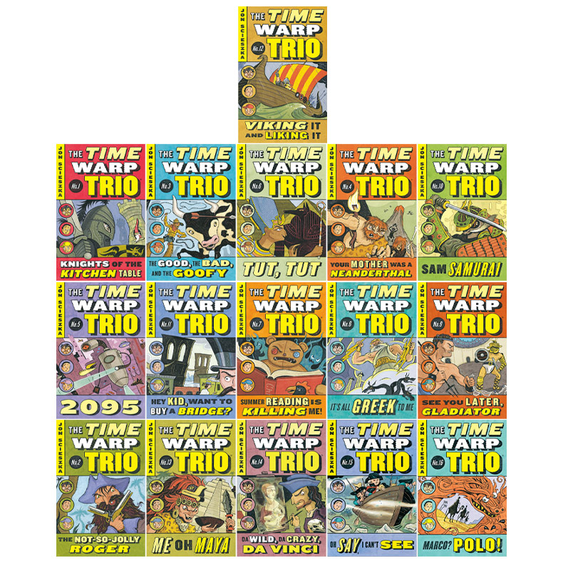 英文原版 Time Warp Trio时间错位三重奏系列16册儿童奇幻时间旅行冒险章节小说中小学英语阅读提升英文版进口英语原版书籍_虎窝淘