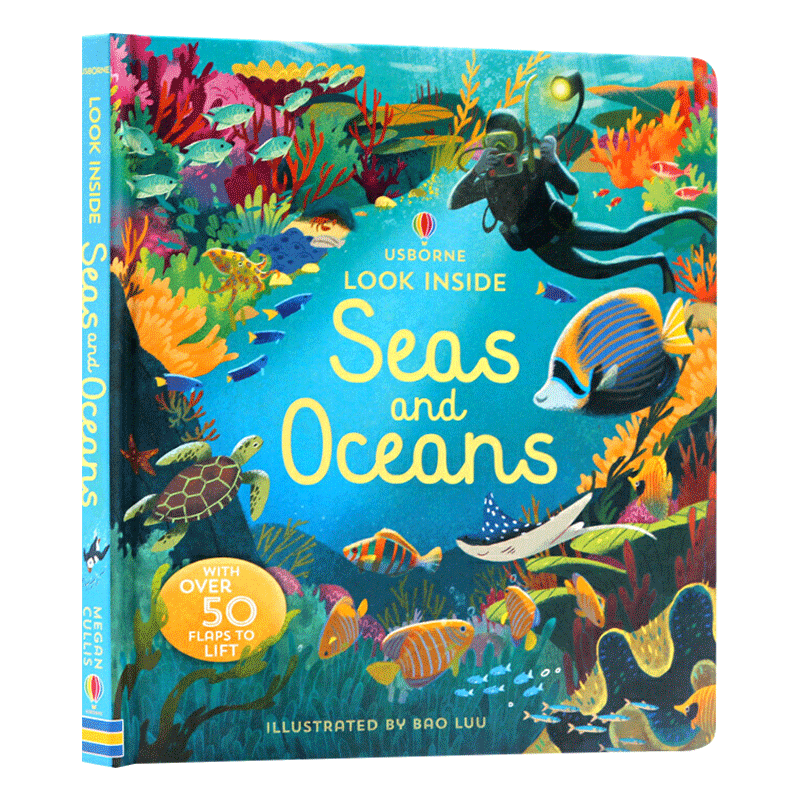 看里面系列海洋英文原版 Usborne Look Inside Seas And Oceans儿童英语百科科普知识翻翻书纸板书英文版进口原版 ...