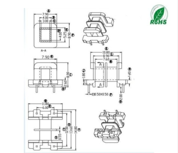 EE12.5双槽骨架卧2+2针批量优惠_虎窝淘