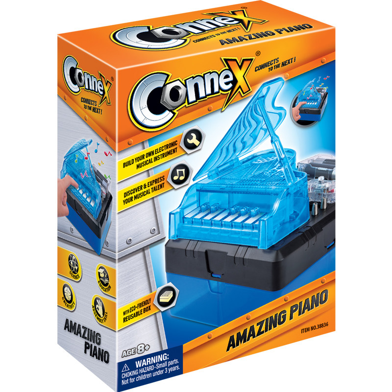 connex儿童stem科学实验科技小学生制作科普diy拼组装玩具电子琴_虎窝淘