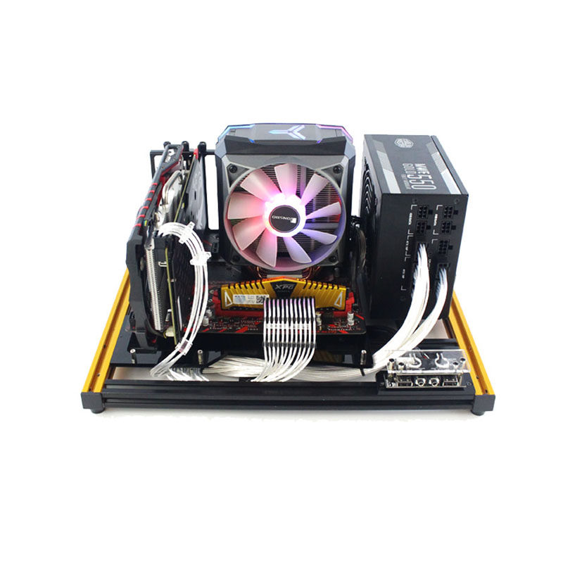 铝型材简易diy异型开放式电脑透明机箱框架 MATX测试平台ITX支架_虎窝淘