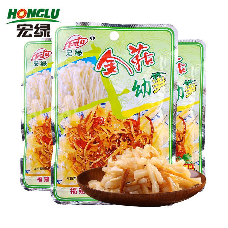 宏绿金菇幼笋70g*30包小菜下饭泡菜榨菜咸菜稀饭粥福建特产_虎窝淘