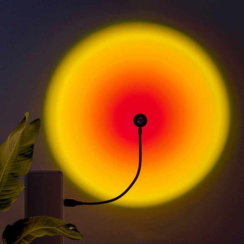 LED Sunset Red Lamp Projector USB Rainbow Atmosphere Night L_虎窝淘